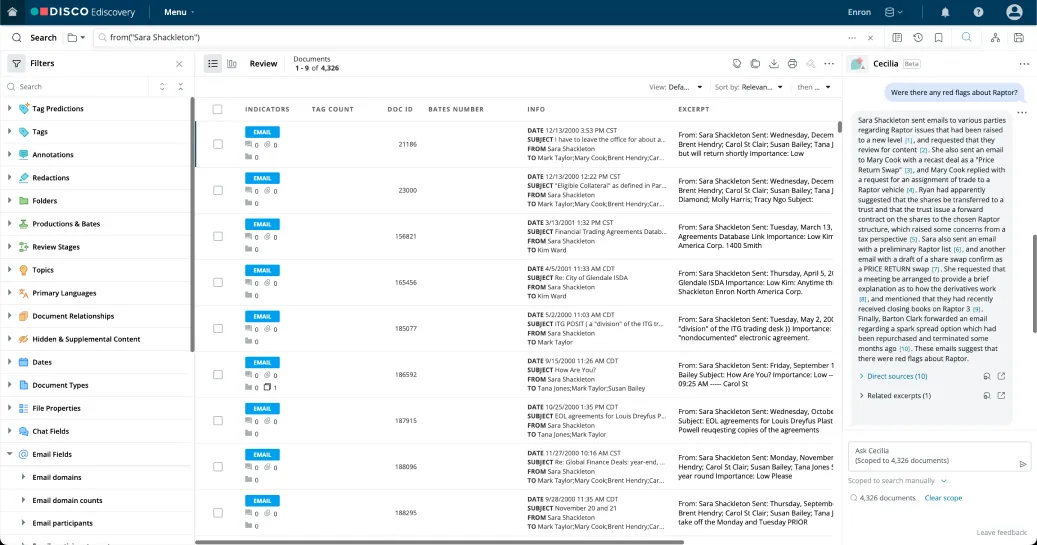 Cecilia AI: Legal AI Tools | DISCO